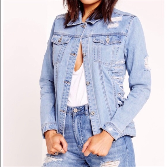 Jackets & Coats | Womens Distressed Denim Jacket Jean Jacket Ripped ...